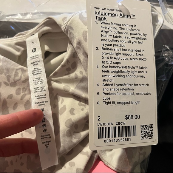 lululemon athletica | Tops | Lululemon Align Tank Size Cheetah Camo ...